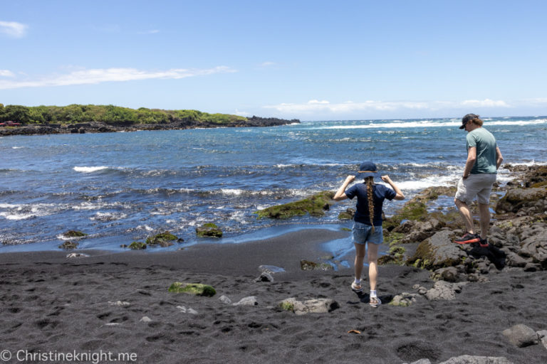 Punaluu Black Sand Beach on The Big Island of Hawaii